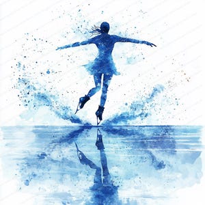 20 Ice Skating Clipart Set | Winter Fun Illustrations| Printable ...