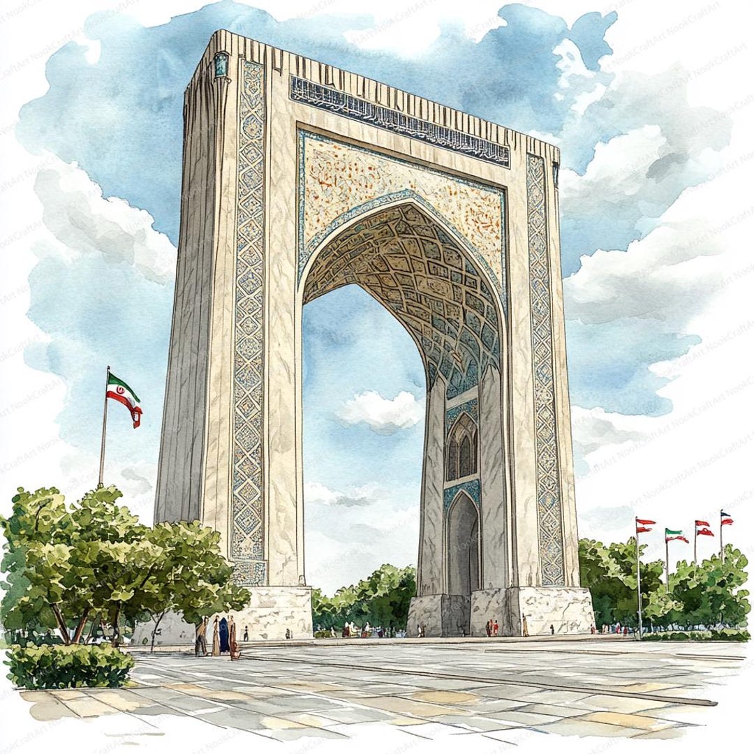 19 Azadi Tower Clipart | Iran Monument Art Design | Printable ...