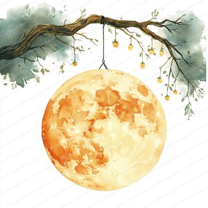 17 Moon Hanging on Tree Clipart | Enchanted Lantern Illustration ...
