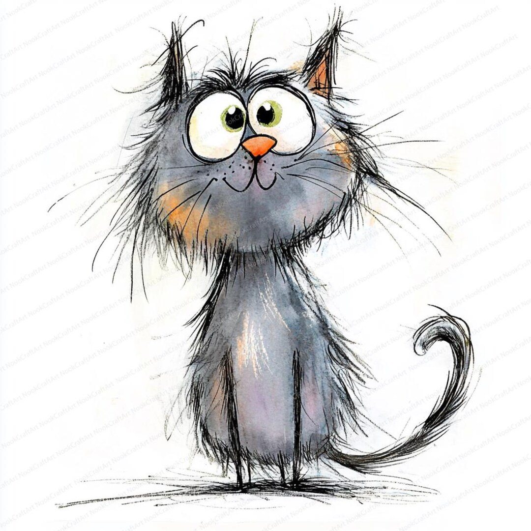 20 High Quality Designs of Crazy Cats Clipart | Printable Watercolor ...