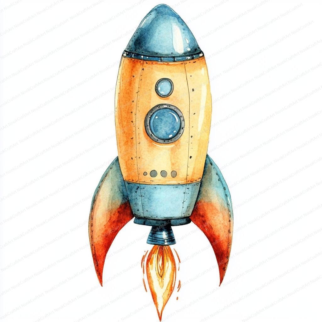 18 Space Rocket Clipart | Fun Rocket Illustration | Printable ...