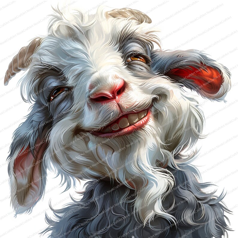 12 Goat Clipart | Funny Animal Clipart | Printable Watercolor Clipart ...