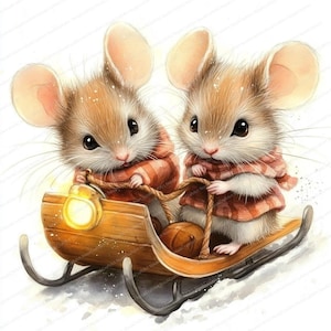 14 Winter-style Mice Clipart | Cozy Critters | Printable Watercolor ...