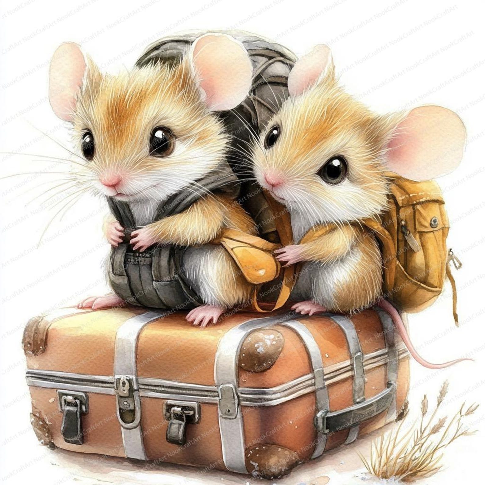 14 Traveling Mice Clipart | Adventurous Rodents | Printable Watercolor ...