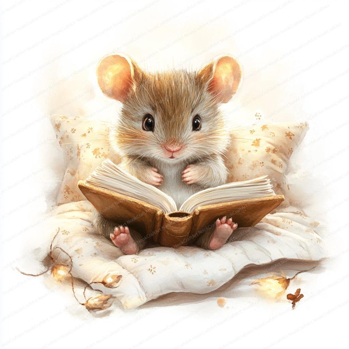 14 Mouse With Books Clipart | Mouse Bedroom | Printable Watercolor ...
