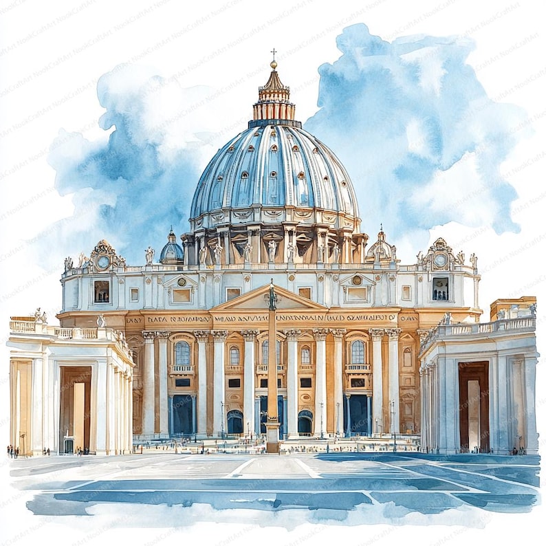 24 St. Peter's Dome Clipart | Vatican Iconic Art Collection | Printable ...