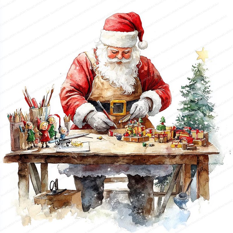 Santas Workshop Clipart - Etsy