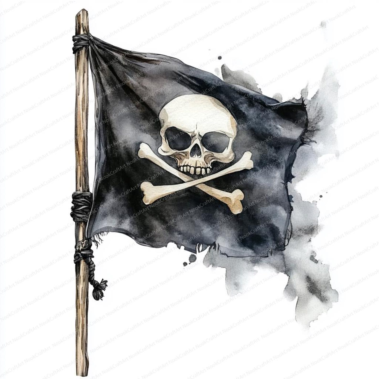 17 Pirate Flag Clipart | Pirate Jolly Roger Flag Print | Printable ...