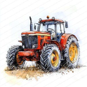 20 Rusty Tractors Clipart | Vintage Farm Equipment | Printable ...