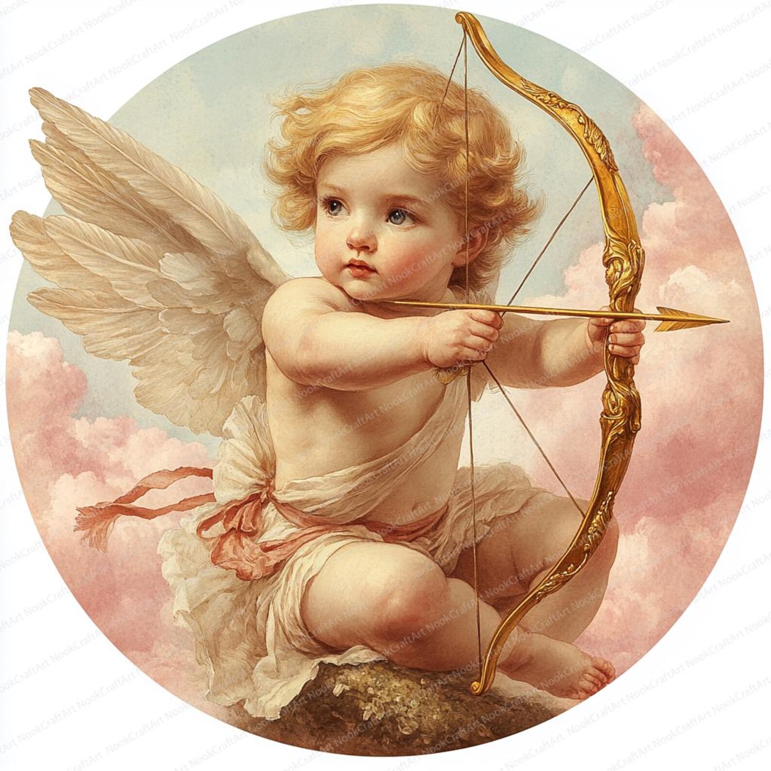 22 Golden Cupid Arrow Clipart | Angel Wings Illustration Set ...
