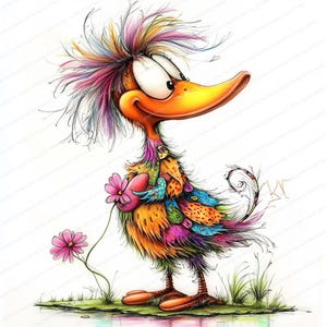 Frazzled Duck Clipart | 14 High Res Watercolor Jpgs | Printable ...
