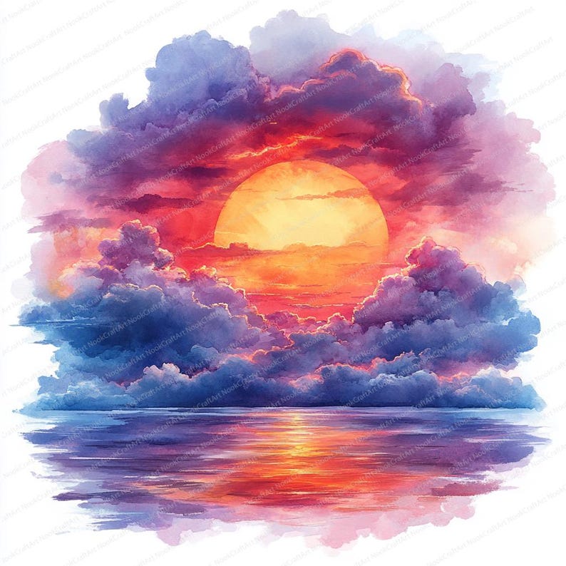 20 Magic Sunset Clouds Clipart | Enchanting Springtime Sky ...