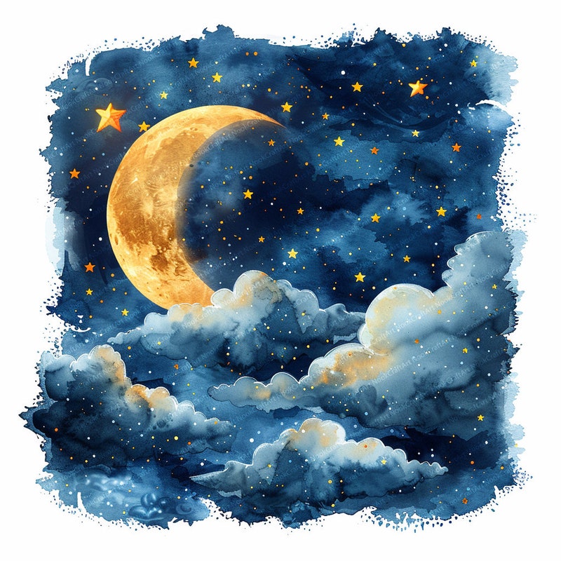 Night Sky Watercolor - Etsy
