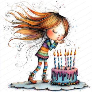 14 Whimsical Birthday Cake Clip Art | Printable Watercolor Clipart ...