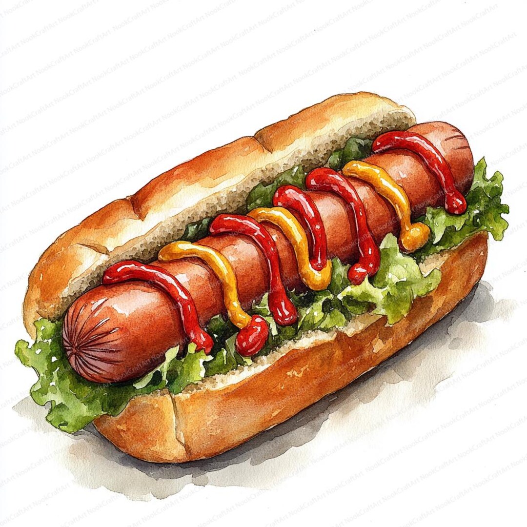 18 Hot Dog Clipart With Condiments | Perfect for Food Illustrations ...