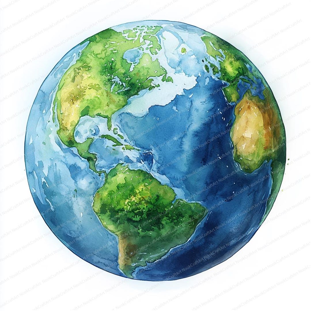 20 Earth Clipart | Globe Planet Watercolor Images | Printable Jpgs ...