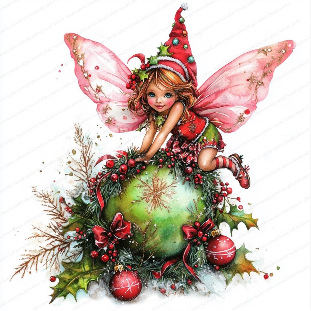 16 Quirky Christmas Fairy Clipart | Festive Fairy Illustrations ...