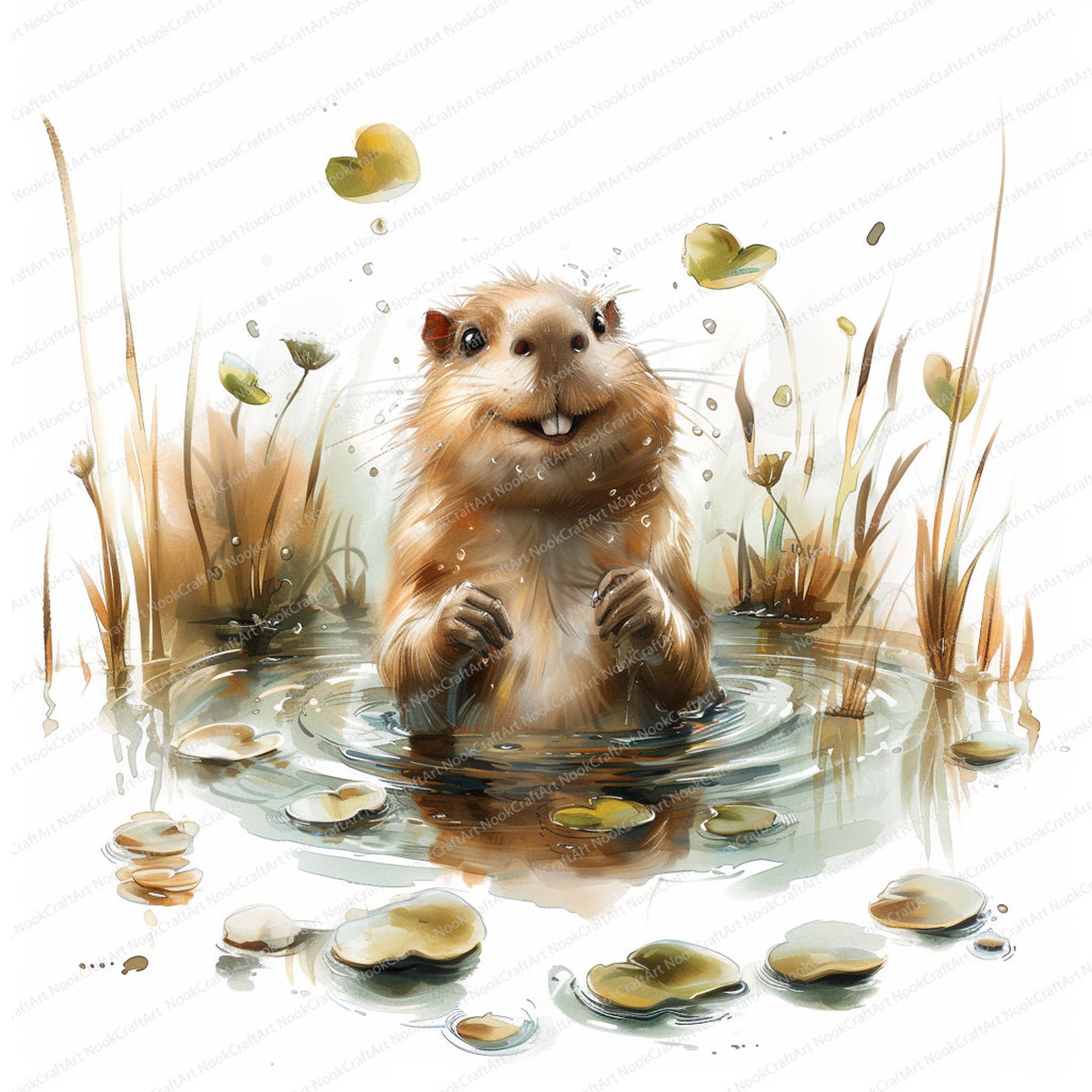 11 Capybara Clipart Bundle Watercolor Capybara Printable Clipart High ...