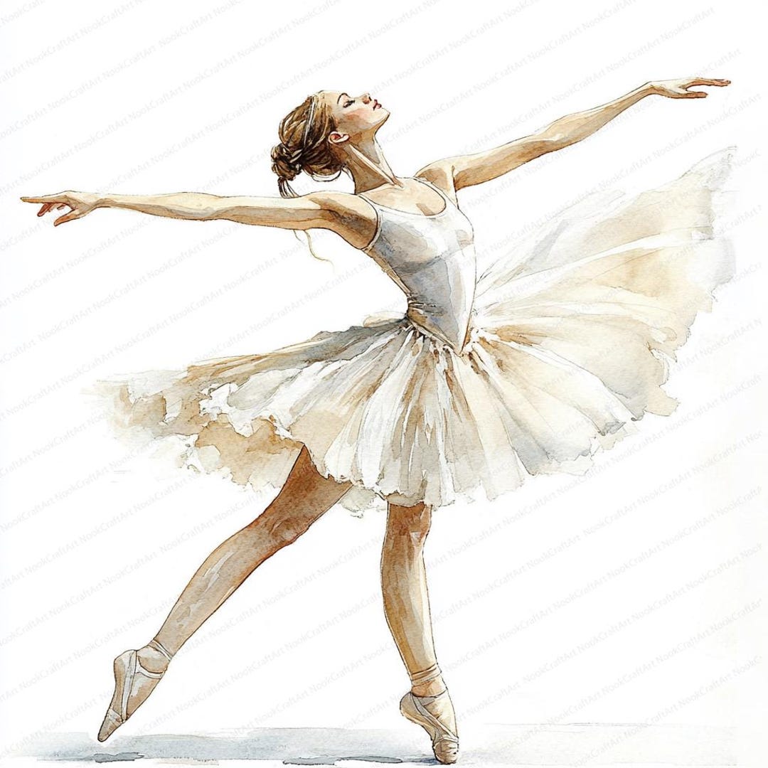 18 Dancing Ballerina Clipart | Elegant Ballet Illustrations | Printable ...