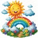 12 Sun and Rainbow Clipart Sun and Rainbow Illustrations Digital ...