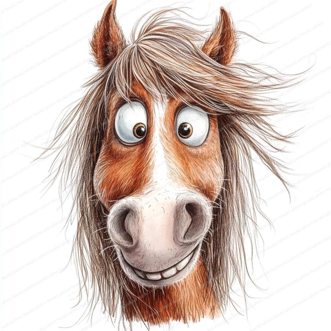 20 Clipart cartoon paard met gek haar | Leuke dierenfiguurkunst ...