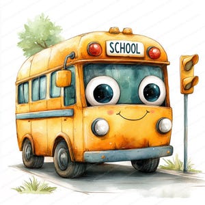 14 Cute Bus Clipart | Adorable School Bus Clipart Bundle | Printable ...
