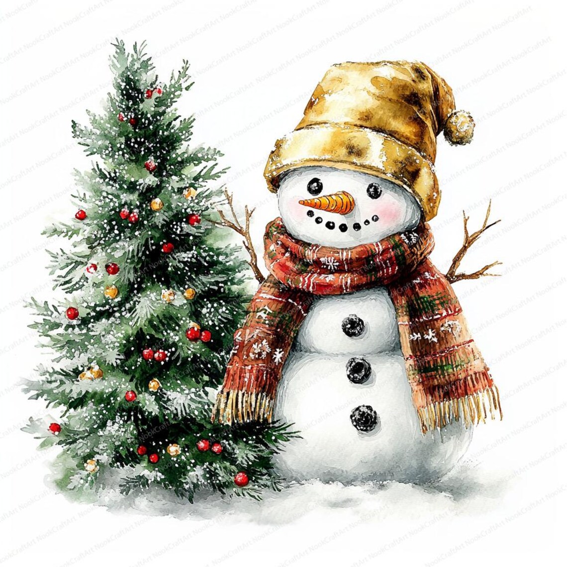 20 Golden Snowman Clipart | Sparkling Winter Decor | Printable ...