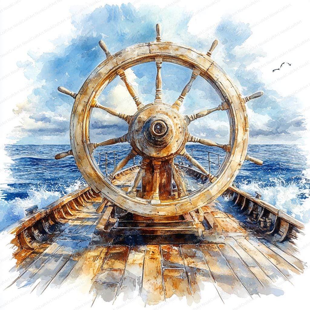 20 Pirate Ship Steering Wheel Clipart | Nautical Pirate Themed Graphics ...