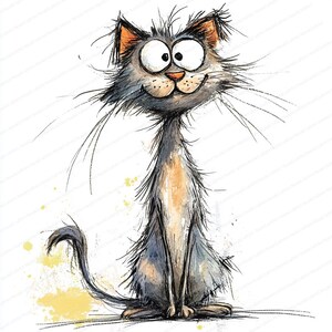 20 High Quality Designs of Crazy Cats Clipart | Printable Watercolor ...