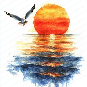 18 Sunset Clipart Collection | Vibrant Sunset Art | Printable ...