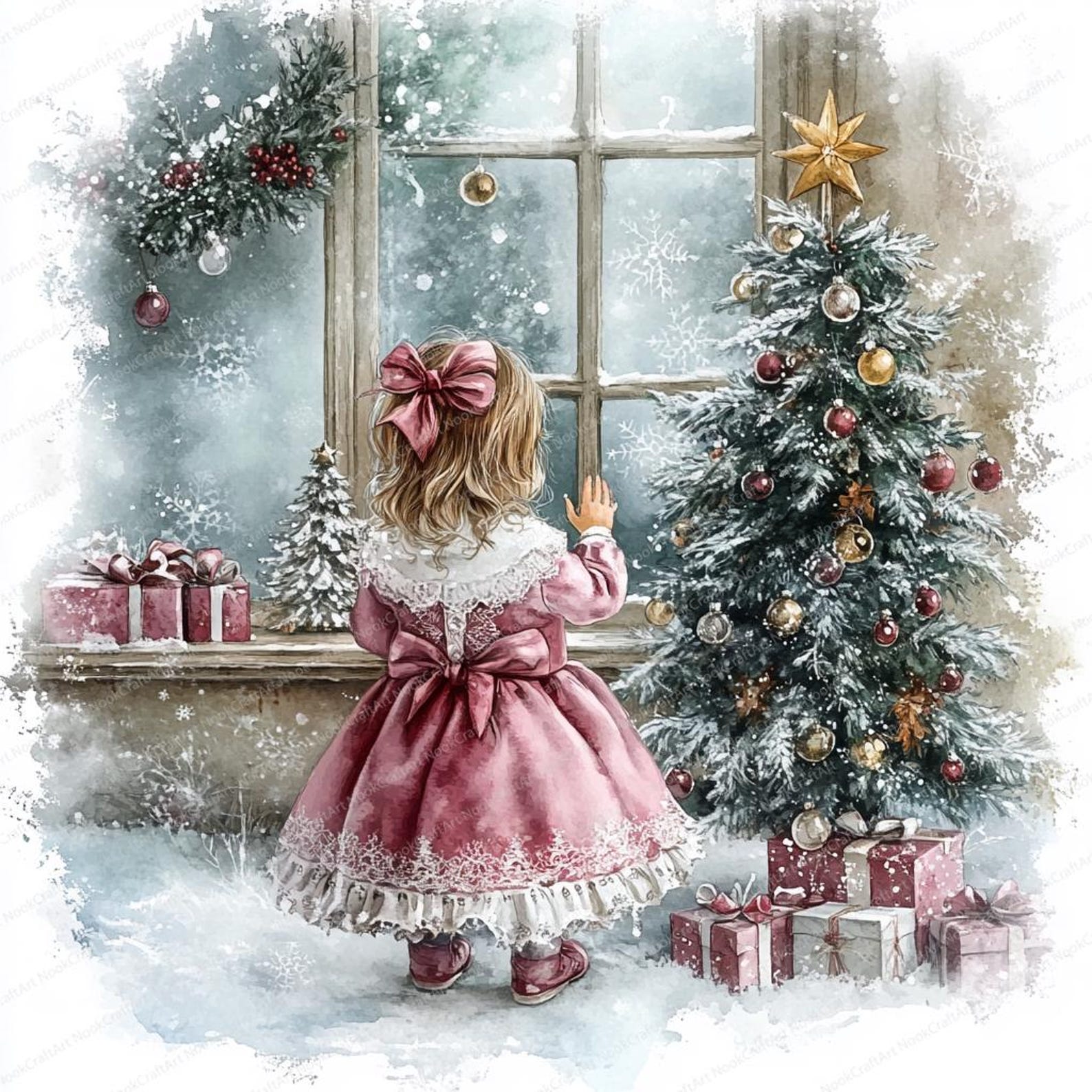 18 Victorian Christmas Tree Clipart | Vintage Christmas Room ...
