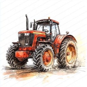 20 Rusty Tractors Clipart | Vintage Farm Equipment | Printable ...