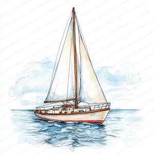 16 Nautical Sail Boats Clipart | Watercolor Boats | Printable Clipart ...