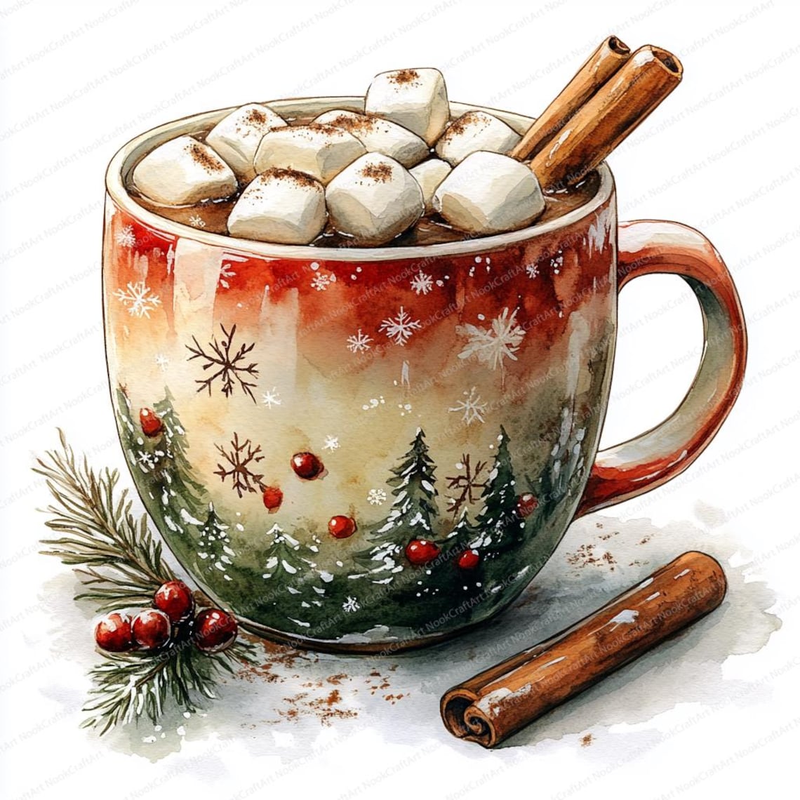 18 Hot Chocolate Mug Clipart | Cozy Winter Drink Illustration ...