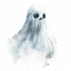 16 Spooky Ghost Clipart | Printable Watercolor Art | High-quality Jpgs ...
