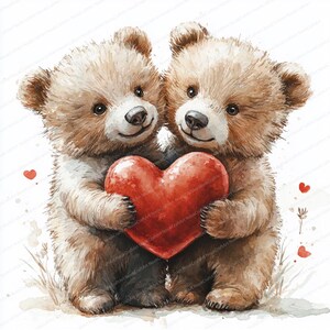 14 Adorable Teddy Bears Clipart | Cute Bears With Hearts Illustrations ...