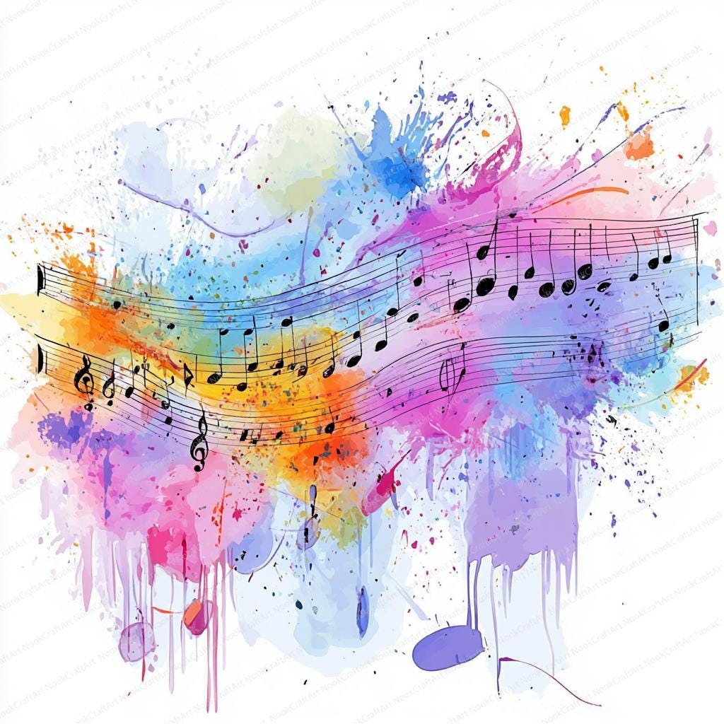 20 Watercolor Music Notes Clipart | Music Wall Art & Notes | High ...
