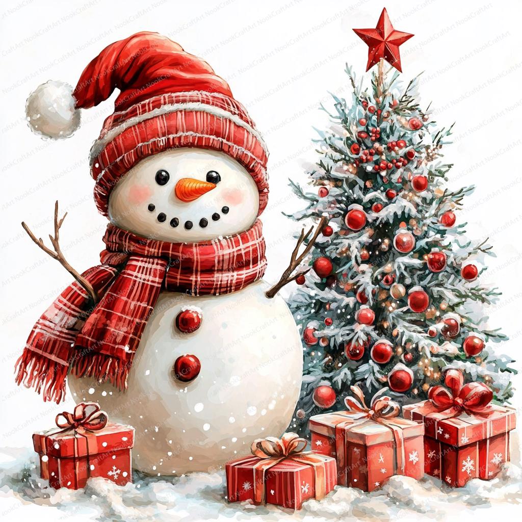 18 Christmas Tree and Snowman Clipart | Festive Snowmen | Printable ...