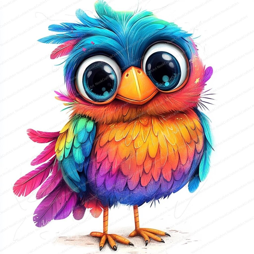 Disheveled Bird Clip Art | 14 High Res Watercolor Jpgs | Printable ...