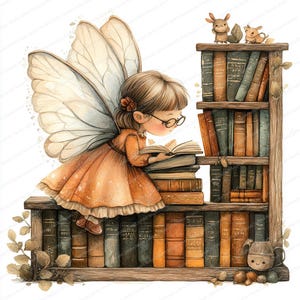 21 Fairy Librarian Clipart | Enchanting Book Organization Graphics ...