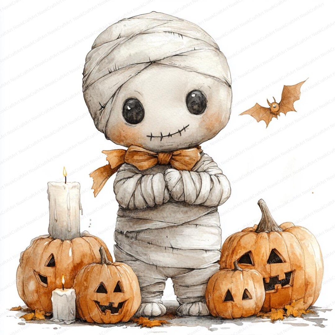 23 Cute Mummy Clipart Set | Halloween Cartoon Characters Collection ...
