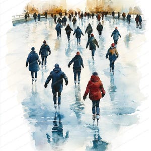 20 Ice Skating Clipart Set | Winter Fun Illustrations| Printable ...