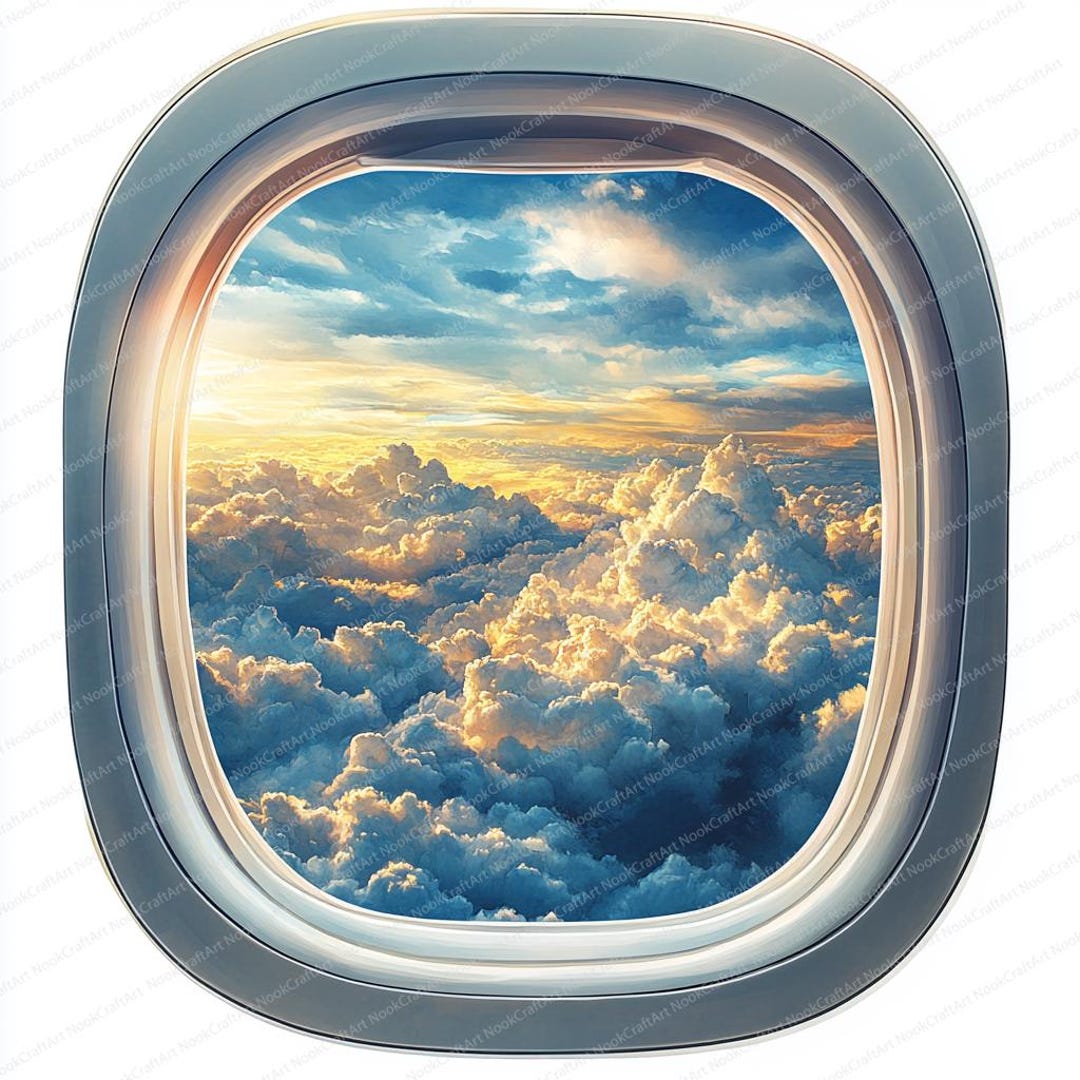17 Airplane Window Cloud View Clipart | Sky Scenery Digital Art ...