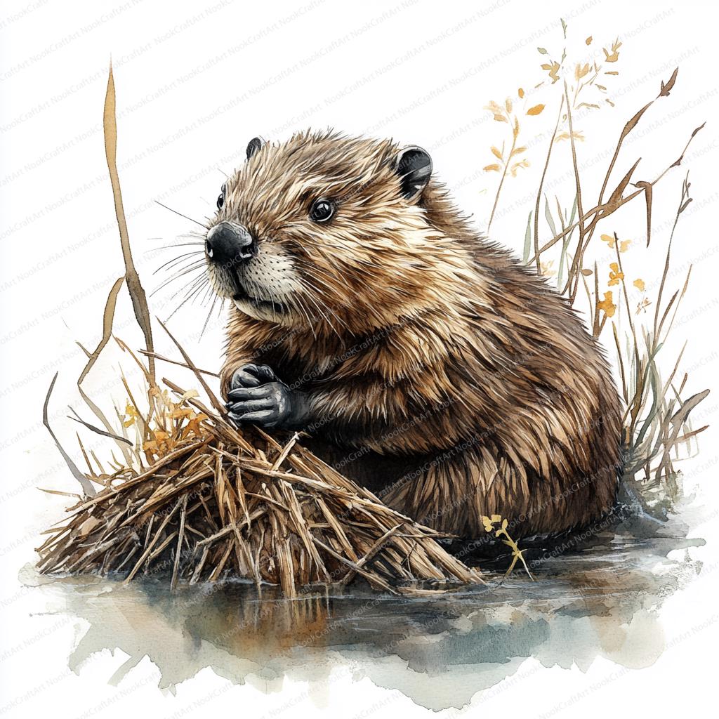 21 Beaver Dam Building Clipart | Woodland Animal Construction Art ...