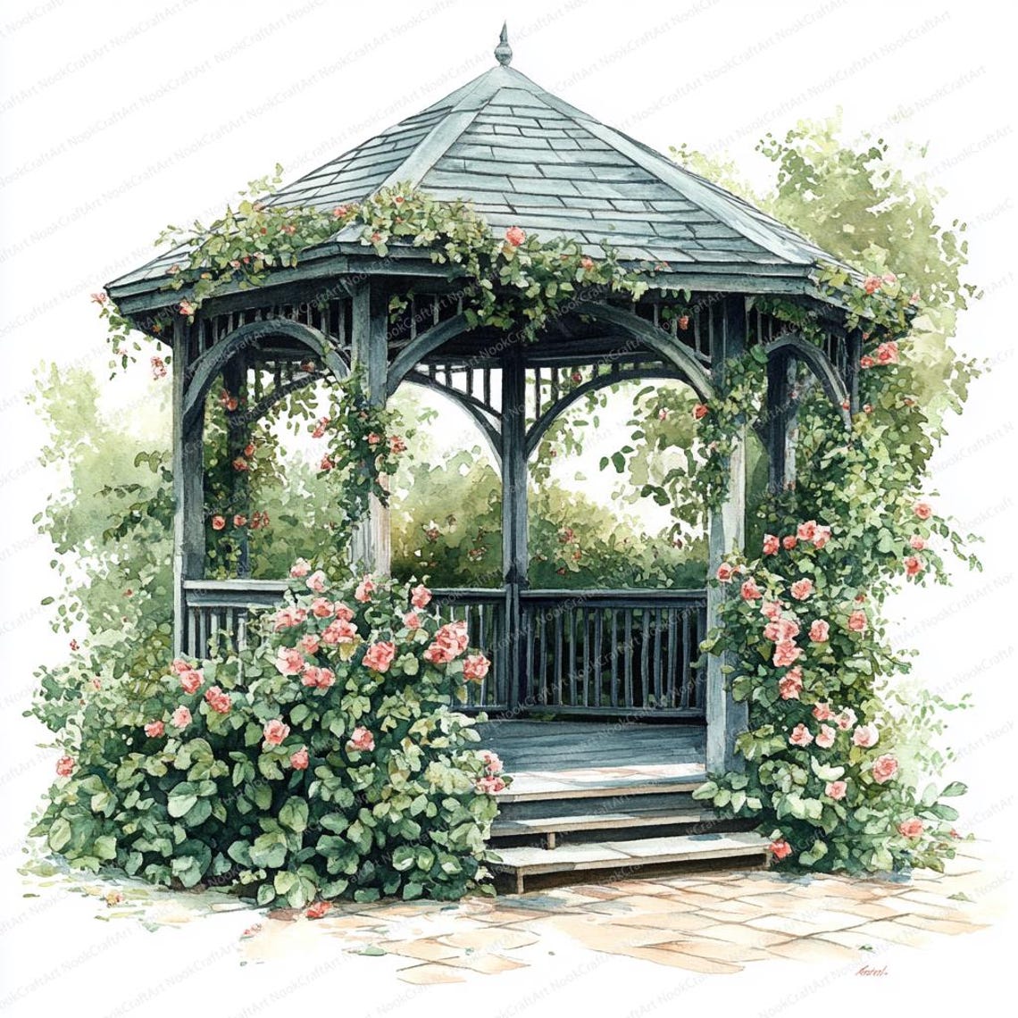 23 Garden Arbor Clipart | Gazebo With Climbing Plants | Printable ...