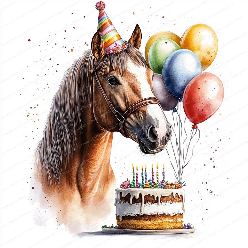 16 Horse Birthday Clipart | Birthday Horse Clipart Bundle | Printable ...