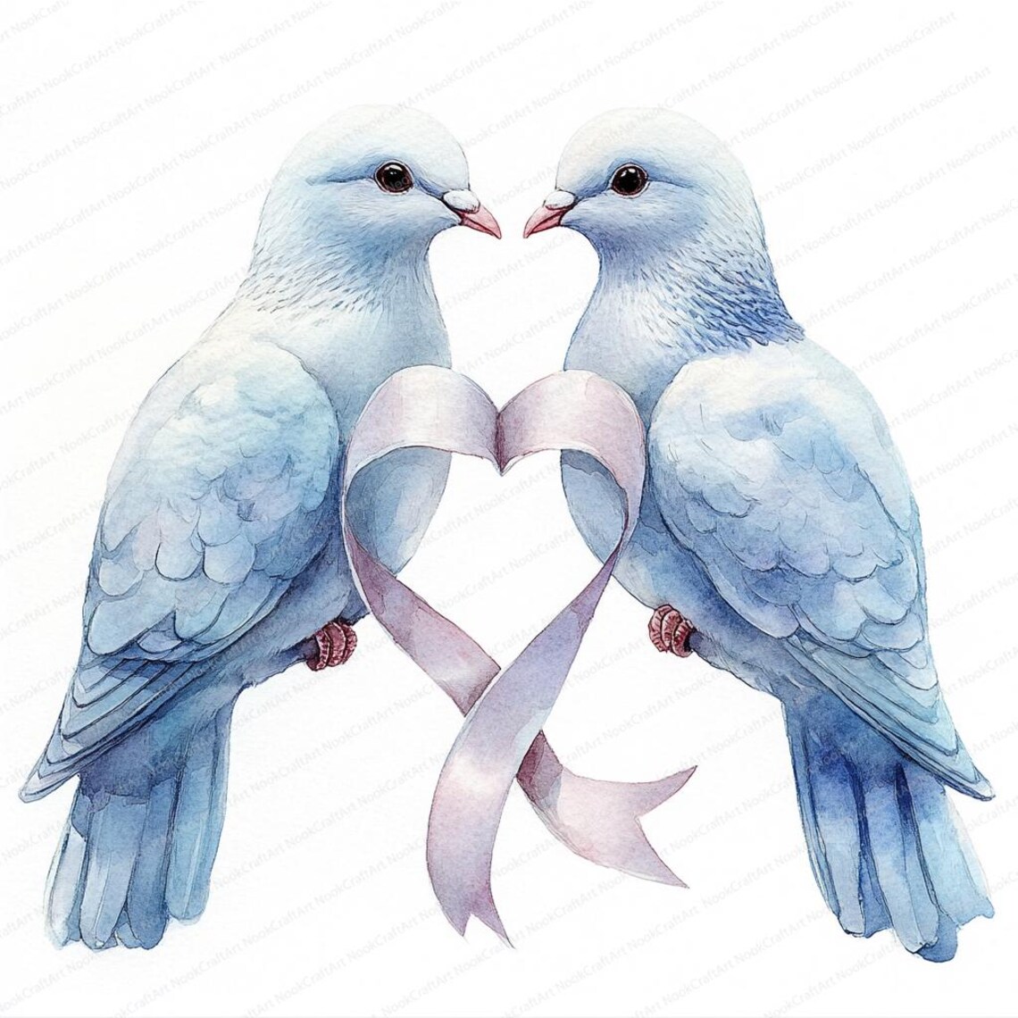17 Doves With Ribbon Clipart | Elegant Wedding Graphic Design ...