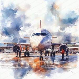 21 Airplane Airport Clipart | Passenger Jet Graphic Design | Printable ...