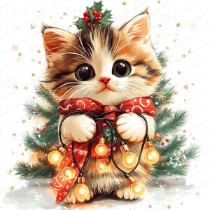 16 Quirky Christmas Cat Clipart | Whimsical Holiday Cat Designs ...