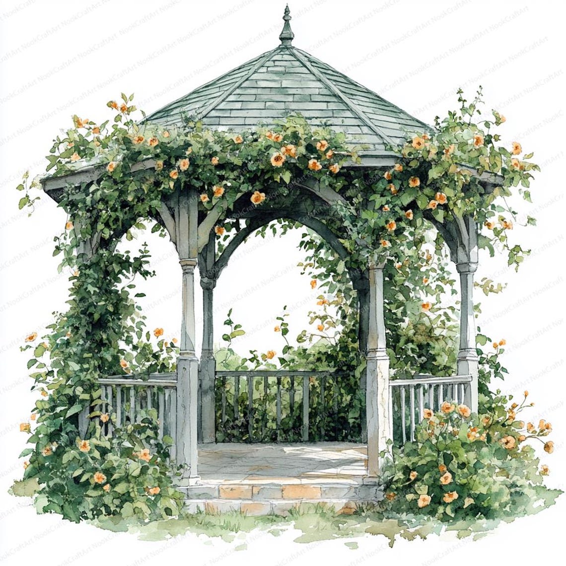 23 Garden Arbor Clipart | Gazebo With Climbing Plants | Printable ...
